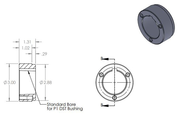 HP1 Split Taper Bushed Weld On Hub — Red Boar Chain & Fastener ...