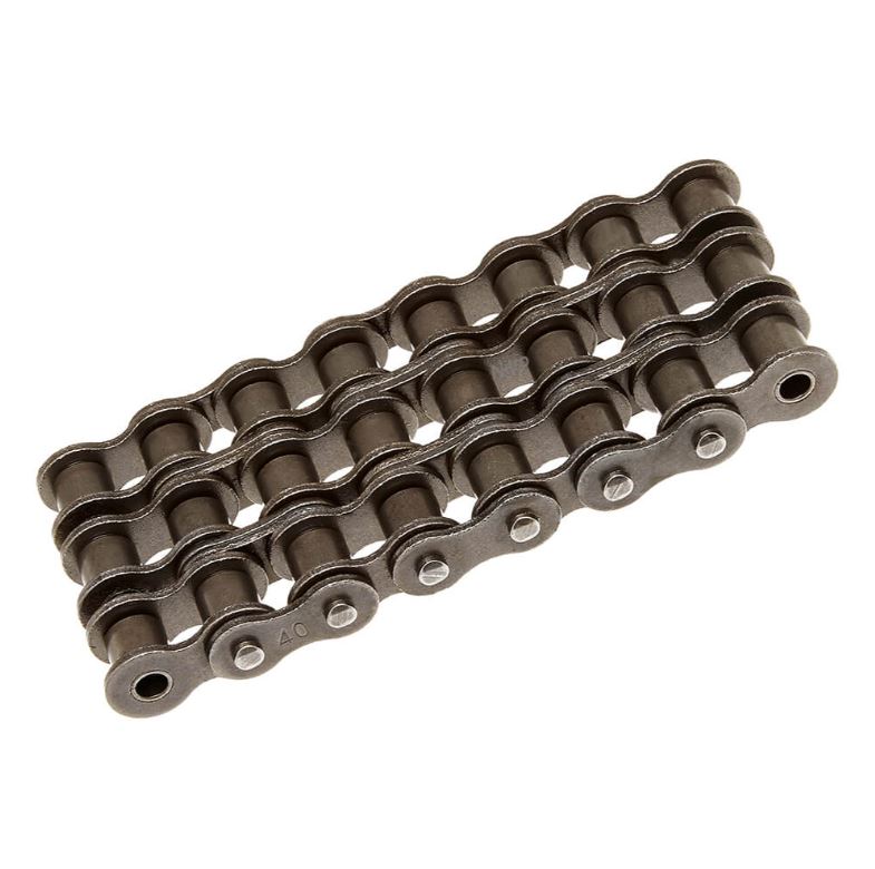#40-3 Triple Strand Riveted Roller Chain 10FT Roll with Connecting Lin ...