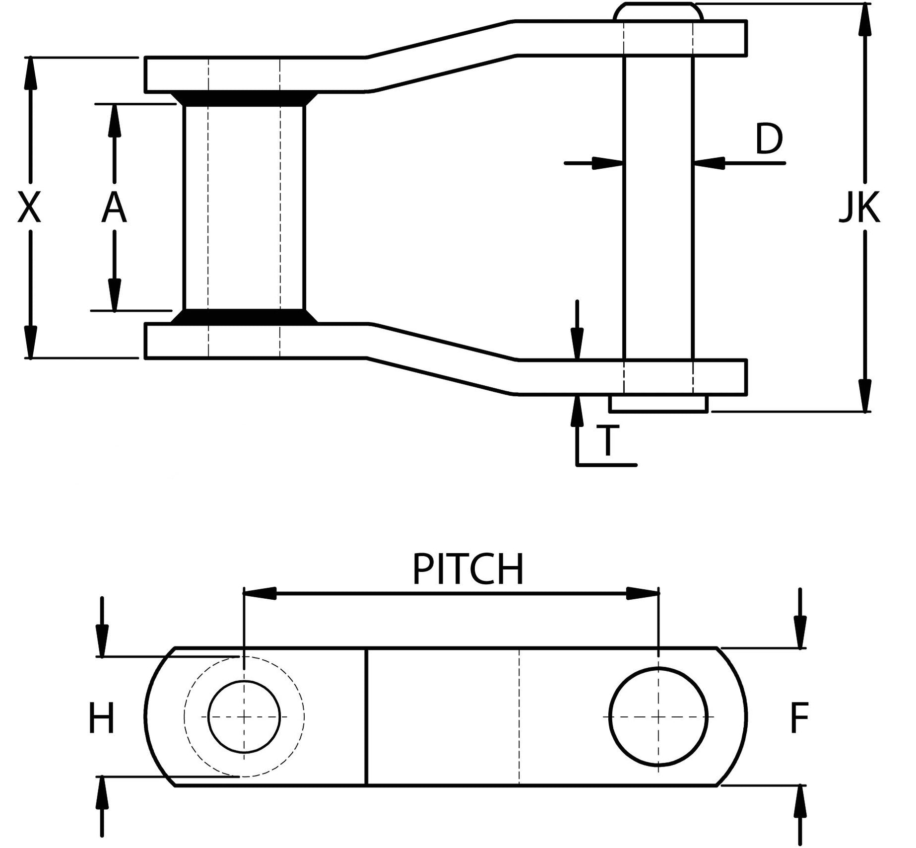 WH78 Welded Steel Mill Chain with Heat Treated Pins 10FT Roll - 2.609 ...